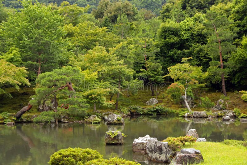 Zen Garden in Kyoto stock image. Image of floral, flowers - 376985685