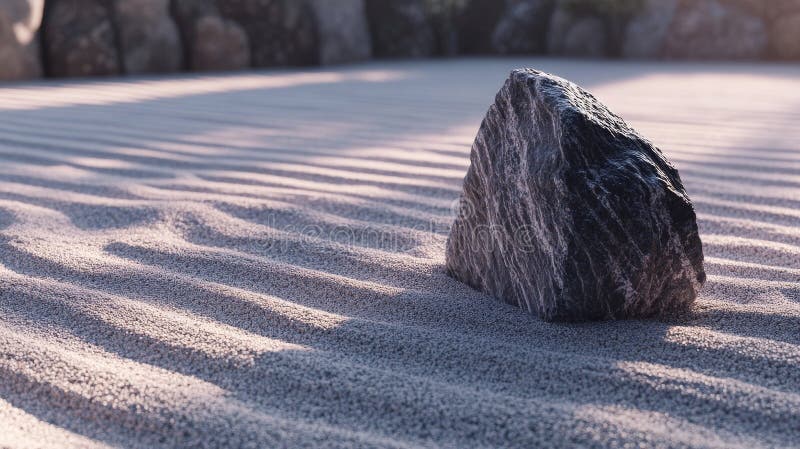 In a Zen Garden, One Rake Line is in Sand, One in Rock Sand, One Rock ...