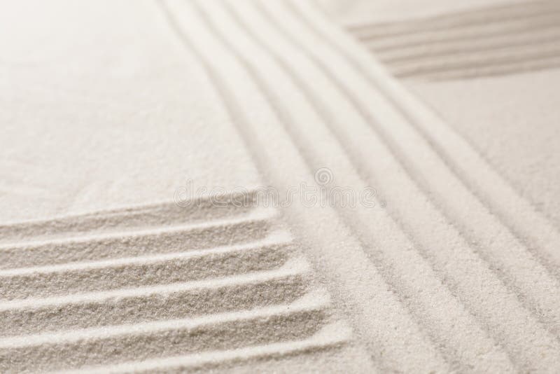 Zen Garden Pattern on Sand. Stock Image - Image of miniature, raked ...