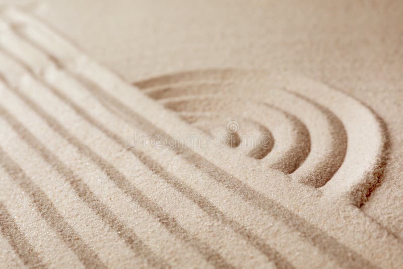Zen Garden Pattern on Sand. Stock Image - Image of culture, nature ...