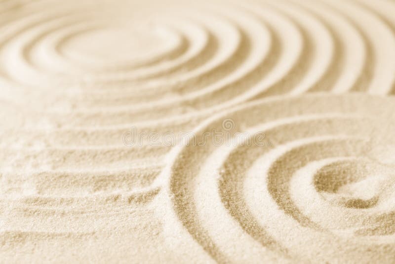 Zen Garden Pattern on Sand. Stock Image - Image of circle ...