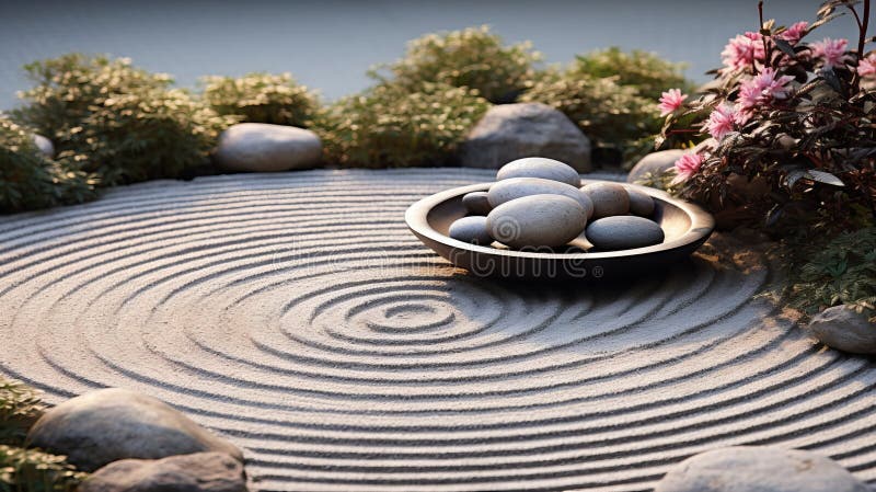 A Zen Garden with Patterns that Evoke a Sense of Balance Stock ...