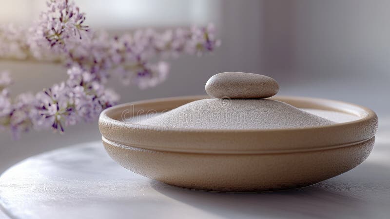 Zen Garden with Pebbles and Flowers Stock Photo - Image of tranquility ...