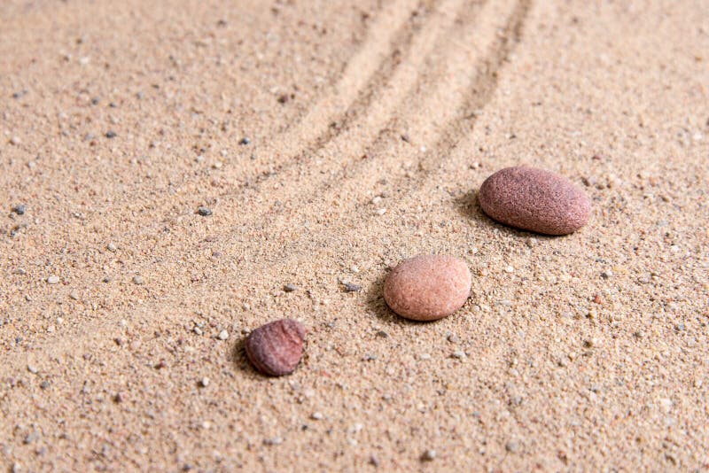 Zen Garden Sand Waves and Rock Sculptures Stock Photo - Image of calm ...