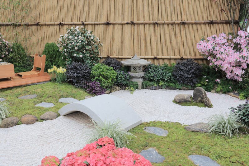 Zen garden in spring stock image. Image of vegetal, foliage - 68906947