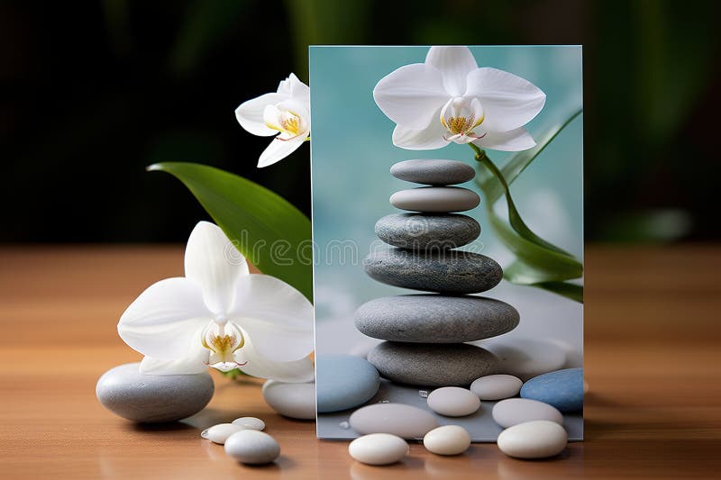 Zen or Spa Greeting or Invitation Card with Captivating Composition ...
