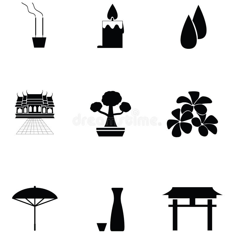 Zen icon set stock vector. Illustration of abstract - 120574317