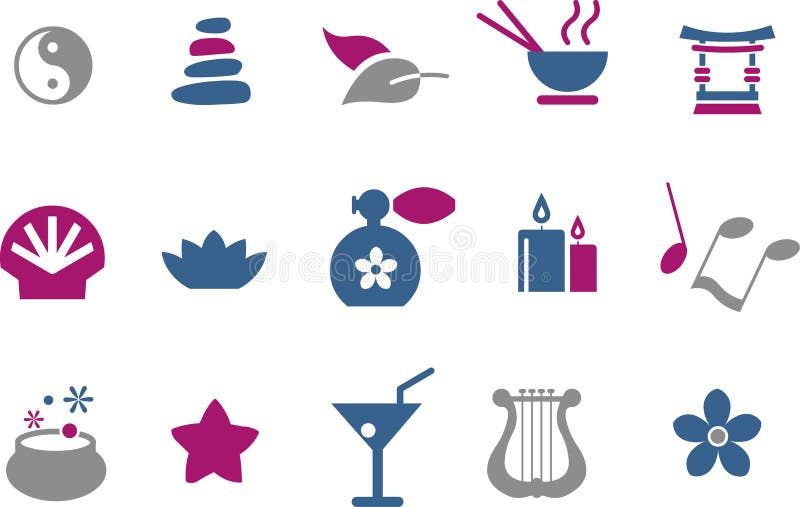 Zen Icon Set stock vector. Illustration of freshness, beauty - 9853632