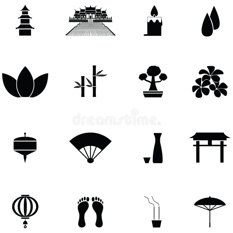 Zen icon set stock vector. Illustration of buddhism - 120574282