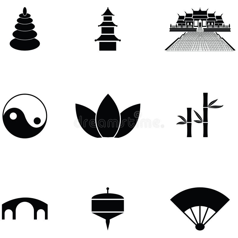 Zen icon set stock vector. Illustration of icon, symbol - 120574320