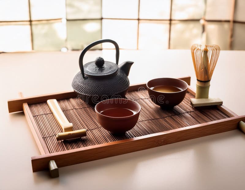 A Zen-inspired Japanese Tea Ceremony Setup with a Focus on the ...
