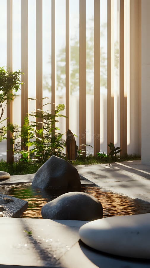 Zen Inspired Meditation Space Featuring Natural Elements and Soft ...