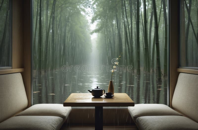 Zen-Inspired Train Interior Stock Illustration - Illustration of ...