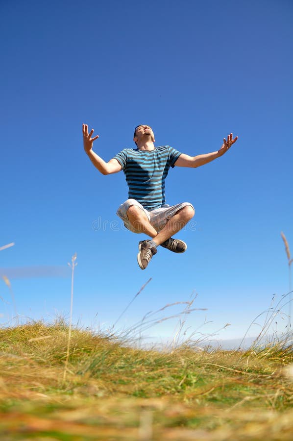 Zen Man Levitation stock photo. Image of control, yoga - 20936810