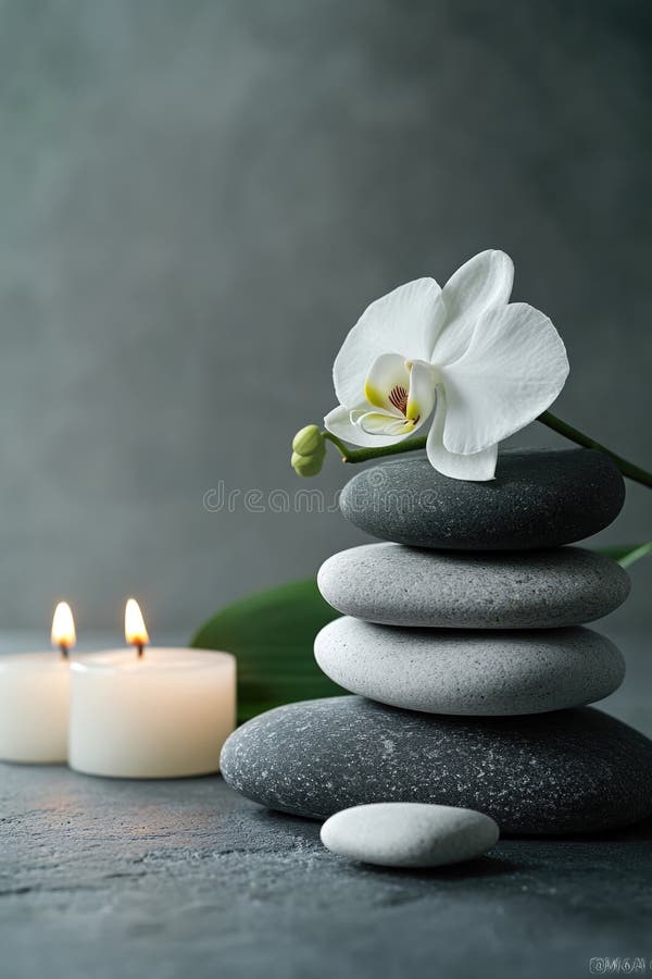 Zen Meditation stock photo. Image of rock, stones, flowers - 363996900