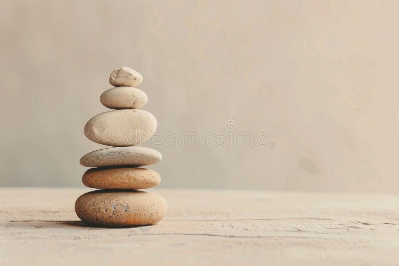 Zen Meditation with Stone Stack Stock Image - Image of balance ...