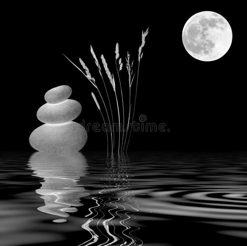 Zen Moonlight stock image. Image of natural, background - 6138959