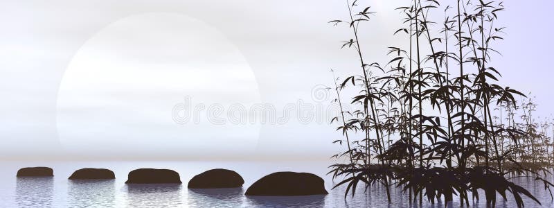 Zen Noir Et Blanc - 3D Rendent Illustration Stock - Illustration du ...
