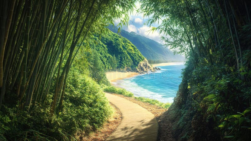 Zen Path through Bamboo Forest Stock Image - Image of forest, nature ...