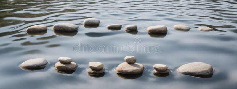 Zen Path of Stones in Widescreen Stock Illustration - Illustration of ...