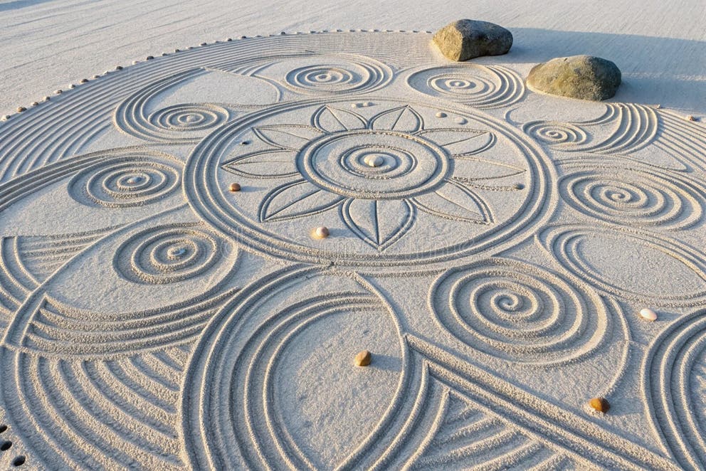 Zen Pattern Top View - Generated by Ai Stock Illustration ...