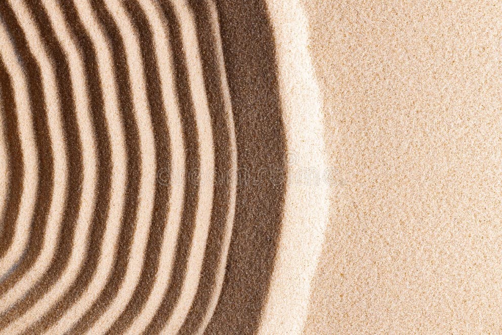 Zen Pattern in Yellow Sand, Close Up. Stock Image - Image of stones ...