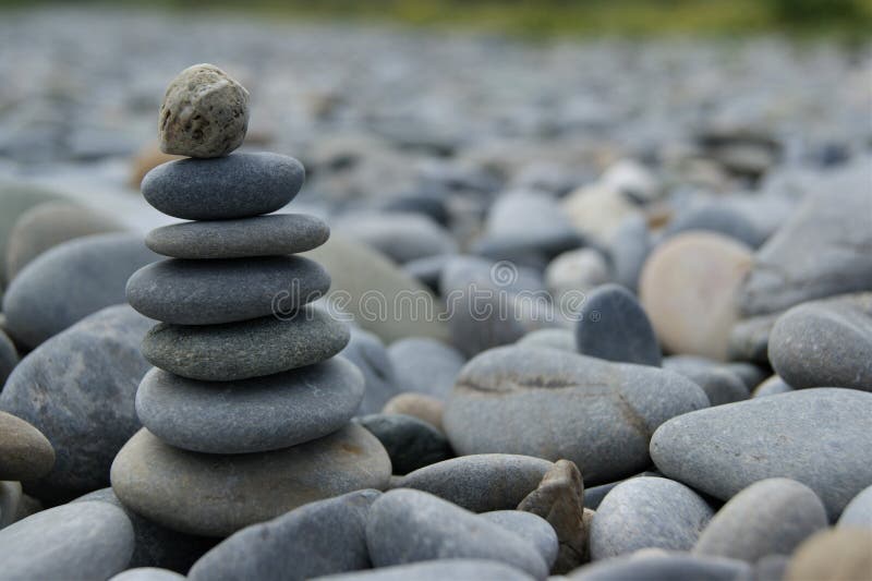 Zen pyramid on rocks. stock image. Image of rocky, summer - 284089575