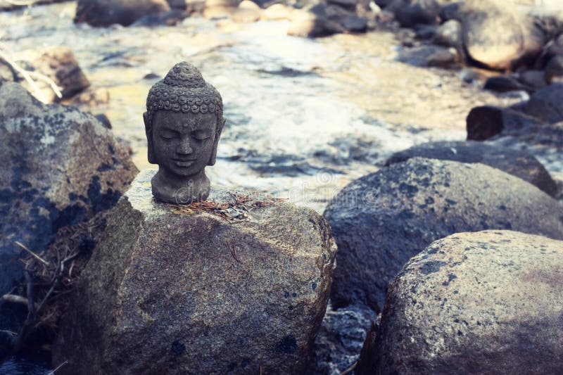 Zen River Buddha Meditation Stock Image - Image of spirit, flowing ...