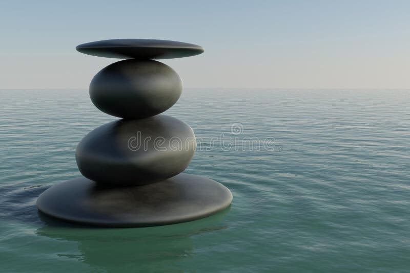 Zen rock pool stock illustration. Illustration of digital - 255499923