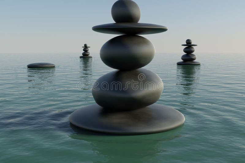 Zen rock pool stock illustration. Illustration of cool - 37371402