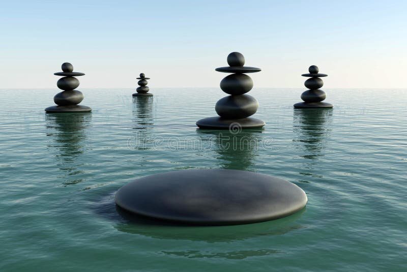 Zen rock pool stock illustration. Illustration of peace - 37371407