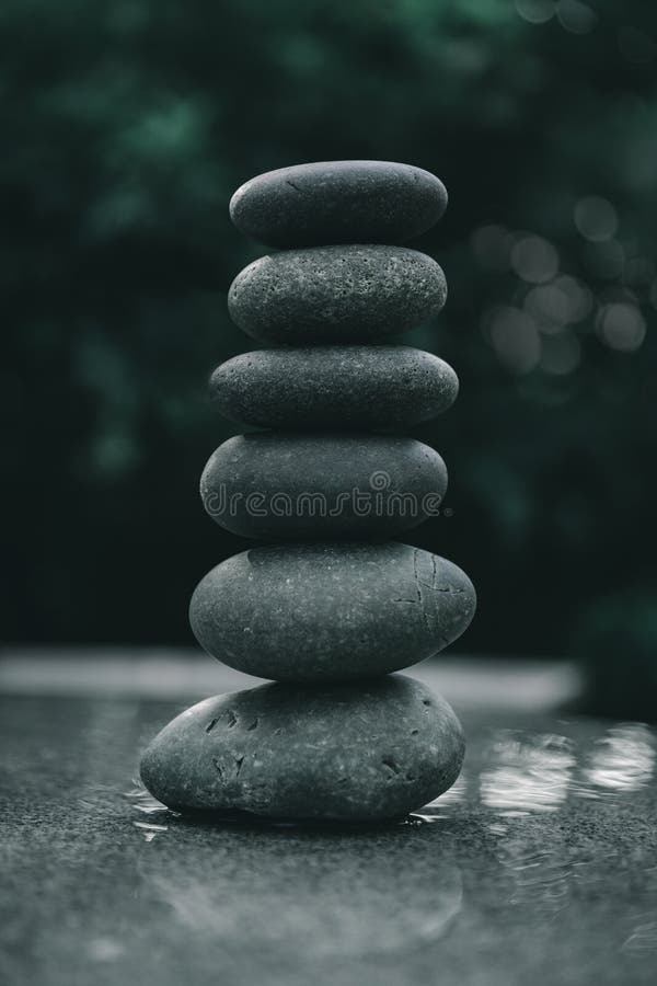 Zen Rock Stack stock image. Image of balance, calm, grey - 221690573