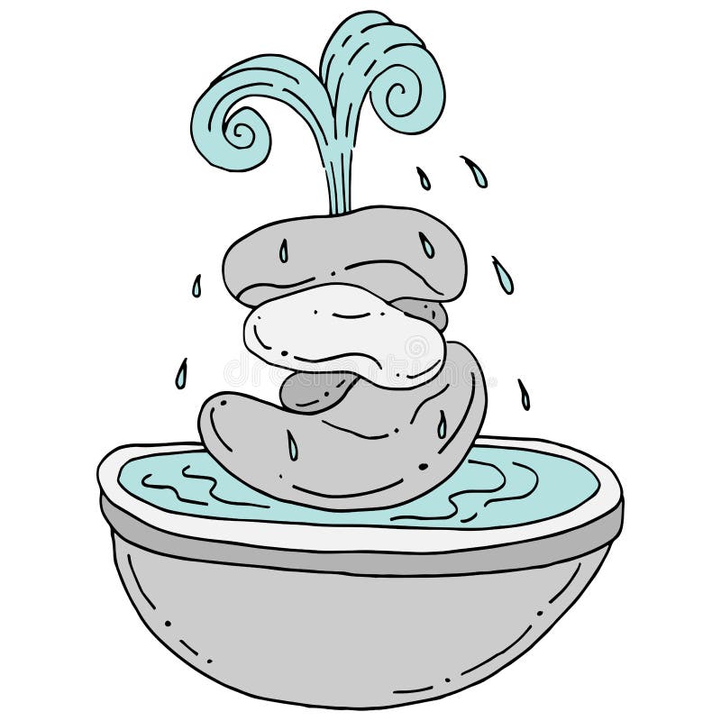 Zen rock water fountain stock vector. Illustration of freehand - 88070802