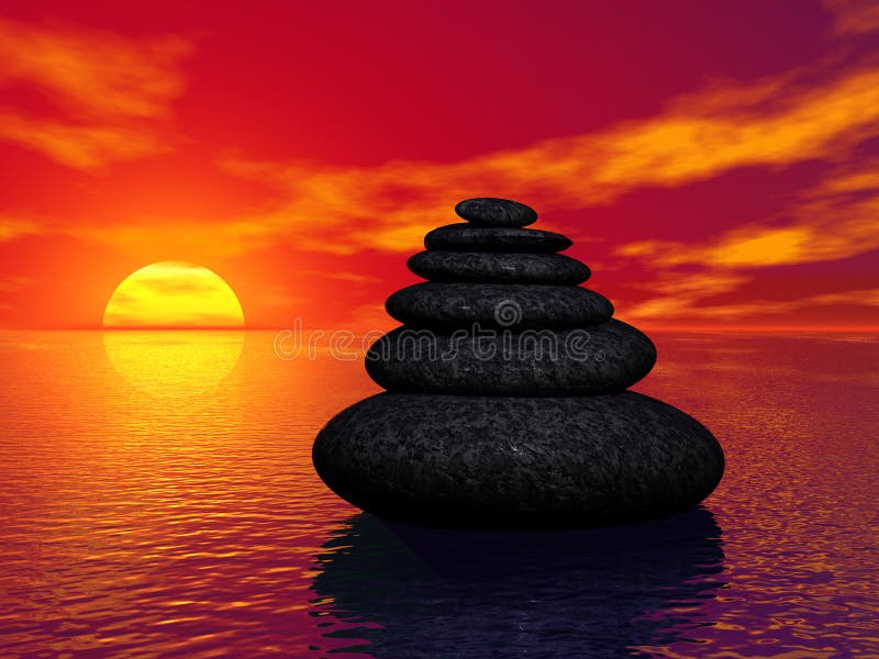 Zen Rocks stock illustration. Illustration of pure, reflection - 1918387