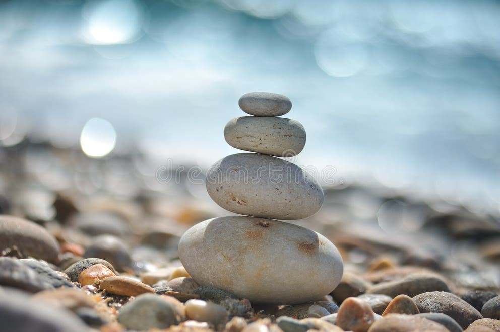 Zen rocks on the beach stock photo. Image of relax, blue - 19520190