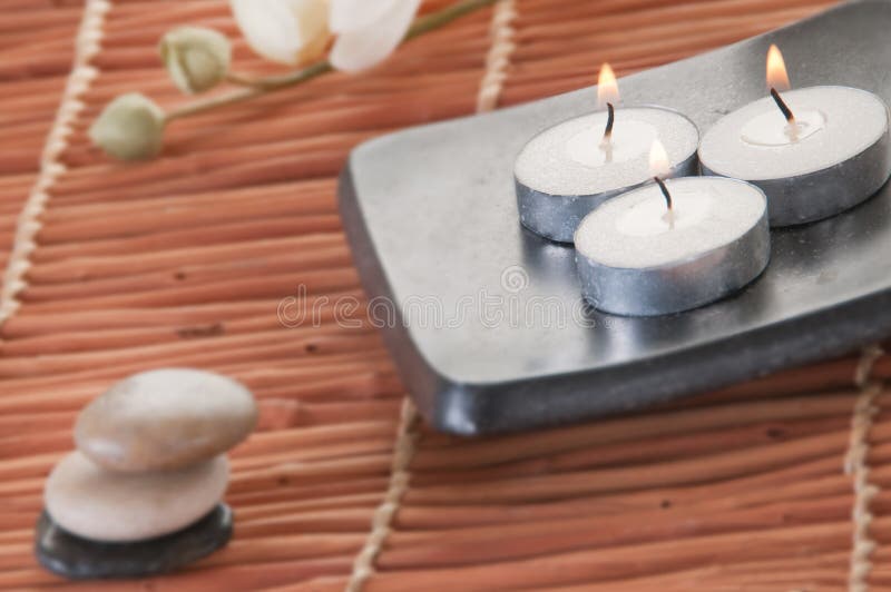 Zen Setting with Silk Flower Stock Image - Image of balance, recreation ...