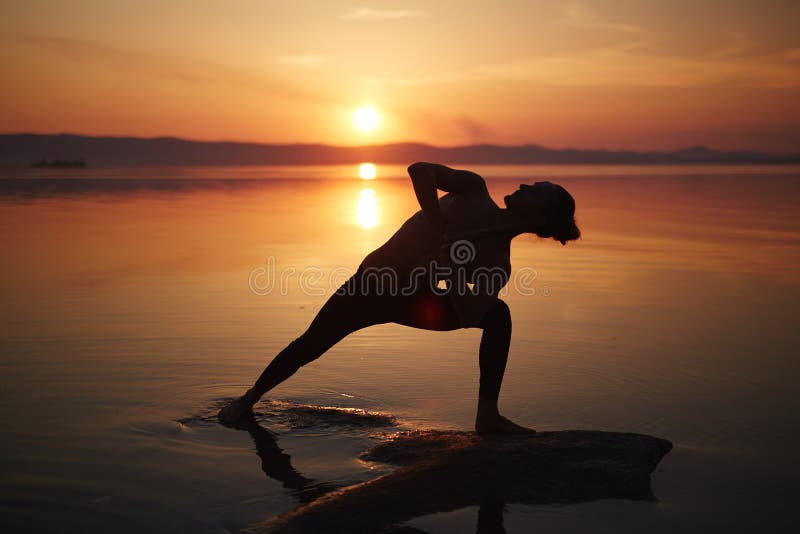 Zen stock image. Image of stretching, sunset, workout - 72994925