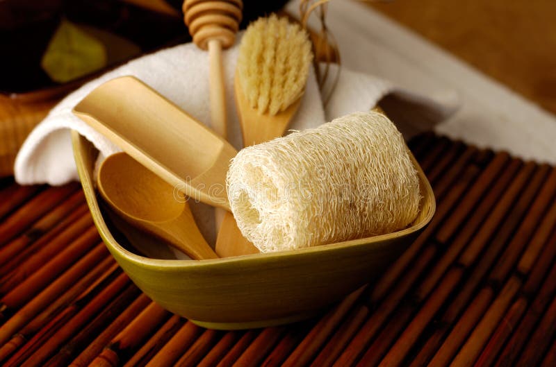 Zen Spa stock photo. Image of wood, herbal, nature, loufah - 555376