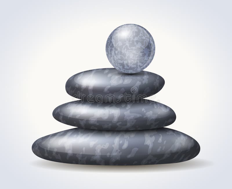 Zen Spa Stones Stack Illustration with Egg Stock Vector - Illustration ...