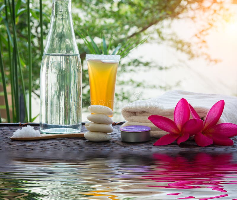 Zen Spa Treatment with Water Reflections Stock Image - Image of cotton ...