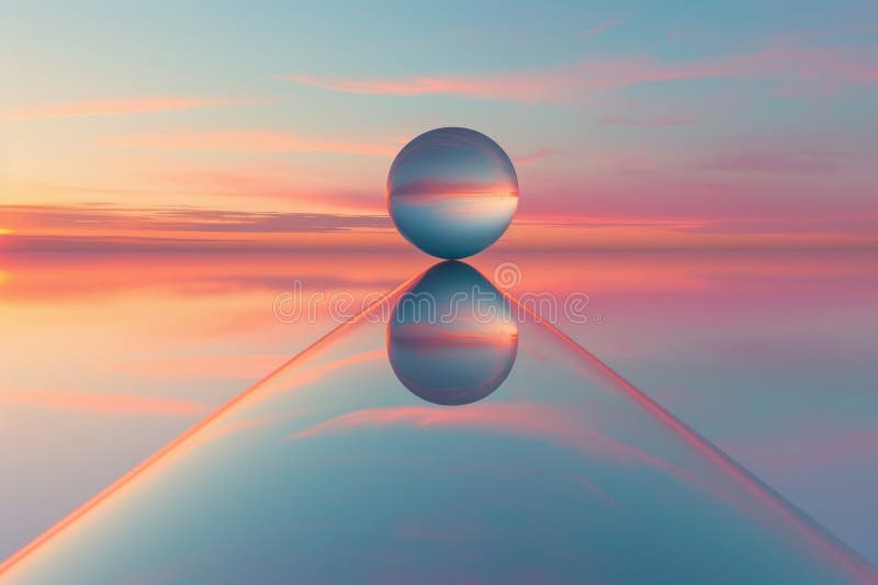 Zen Sphere with Colorful Reflection on Water Stock Image - Image of ...