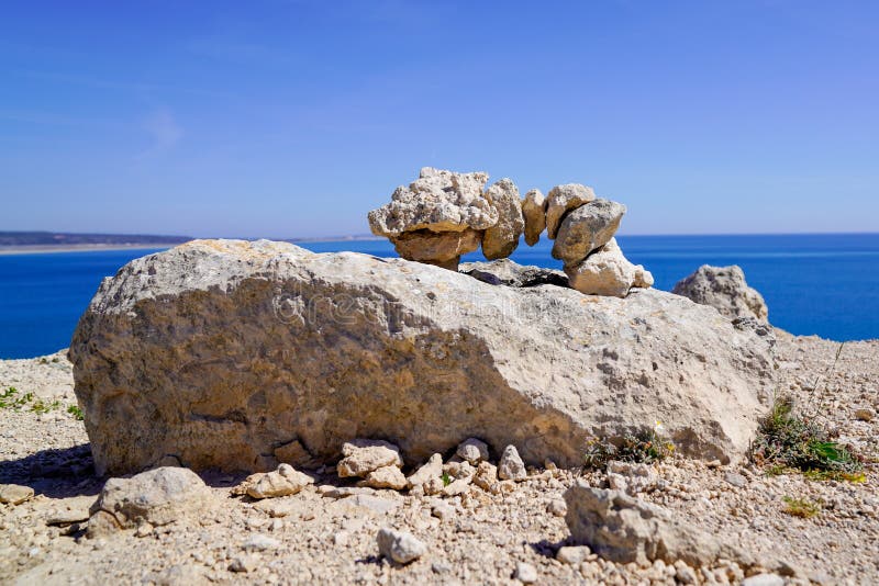 Zen Stacked Rocks Balanced Stones Stack Pyramid Bridge Stock Image ...