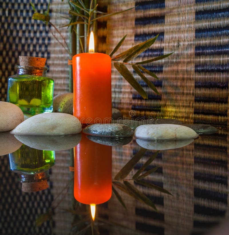 Zen Stone and Candle I stock photo. Image of candles - 35066408