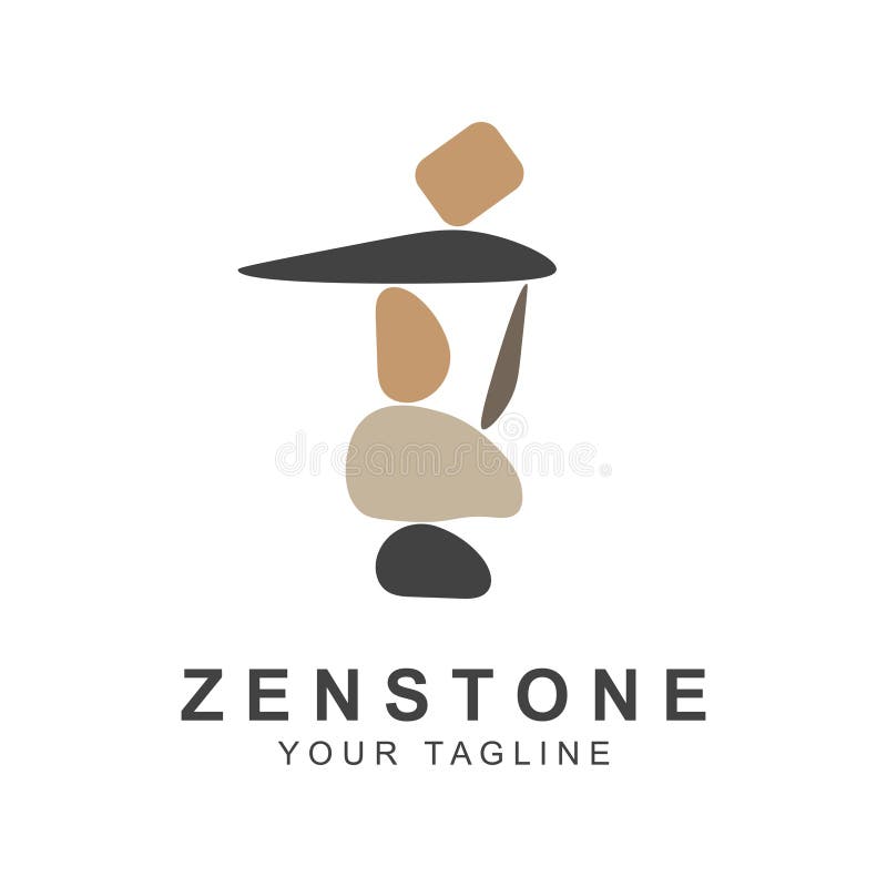 Zen Stone Silhouette Logo Vector Illustration Design with Creative Idea ...