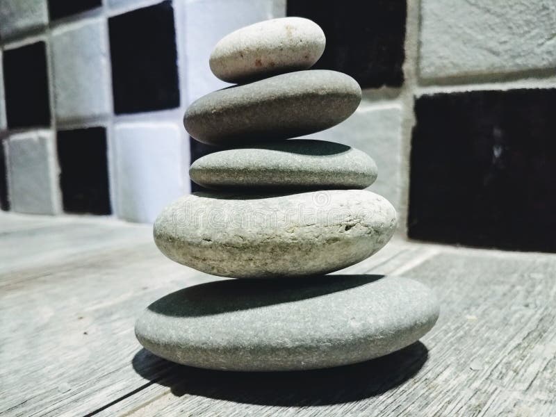 Zen Balanced Stone Stack stock image. Image of peace - 127250189