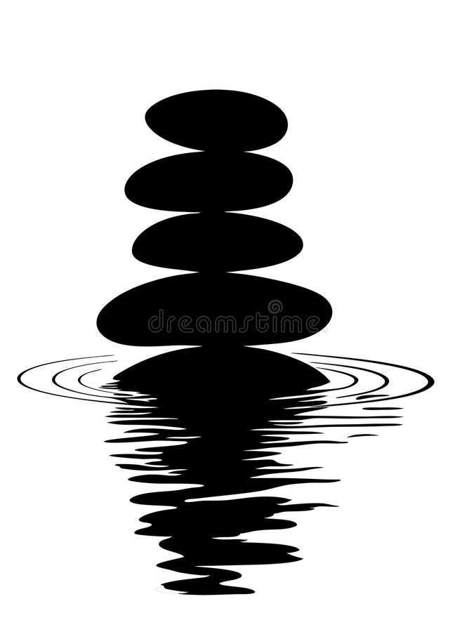 Zen Stone Stacks with Rippling Water Reflection for Meditation and ...