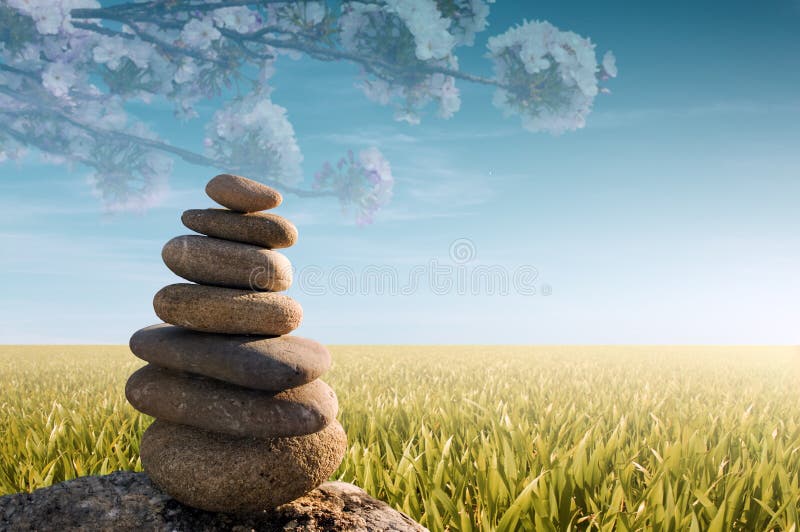 Zen Stones stock image. Image of meadow, power, landscape - 22292005