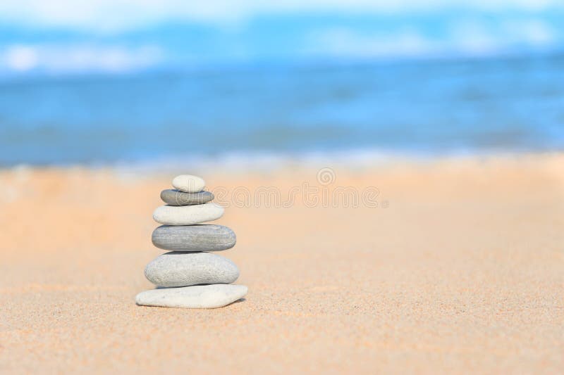 Zen rocks on the beach stock photo. Image of relax, blue - 19520190