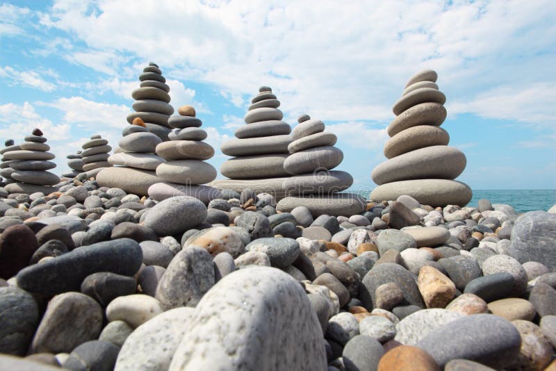 Zen stones against sky stock image. Image of heap, closeup - 10694245