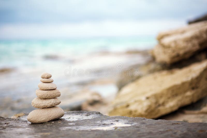 Zen Stones, Background the Ocean for the Perfect Meditation Stock Photo ... Zen Stones, Background the Ocean for the Perfect Meditation Stock Photo ...